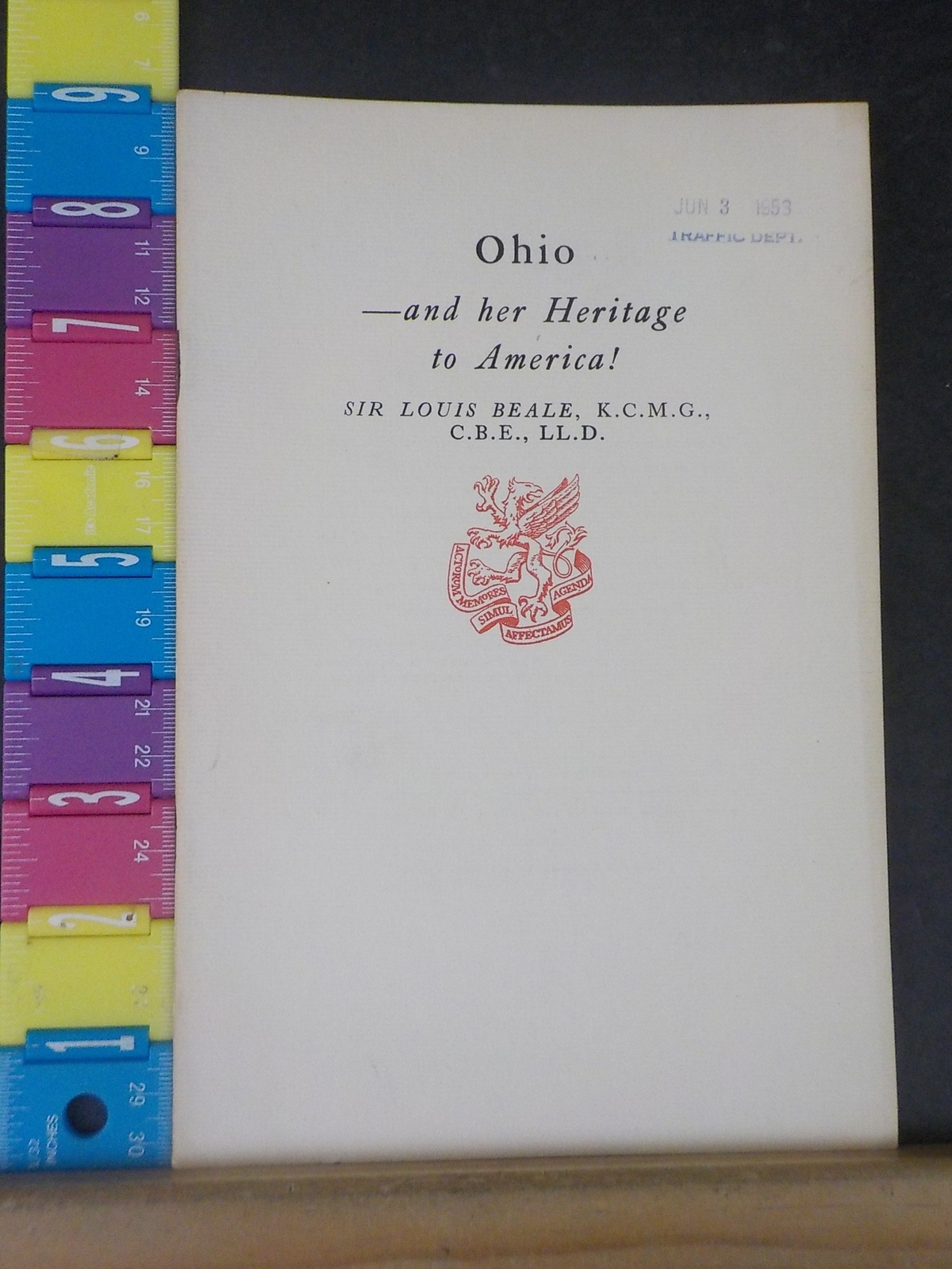Ohio and her Heritage to America! by Sir Louis Beale Newcomen Society ...