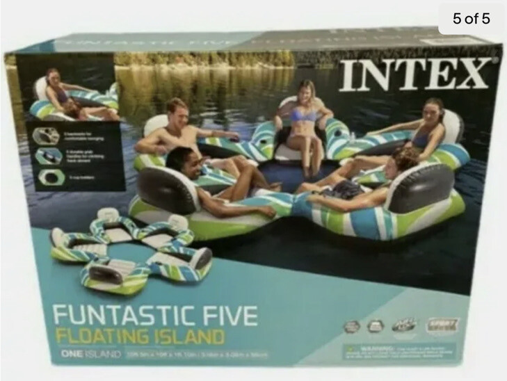 Intex Funtastic Five Floating Island Pool Lake River Float 5 Person Float | eBay