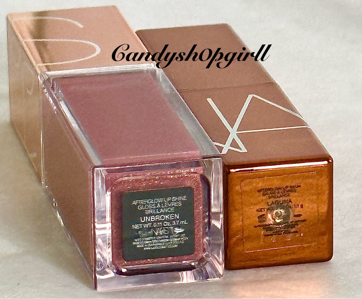 4PC NARS Mini Afterglow Lip Balm LAGUNA/Lip Gloss UNBROKEN/Orgasm Blush ...