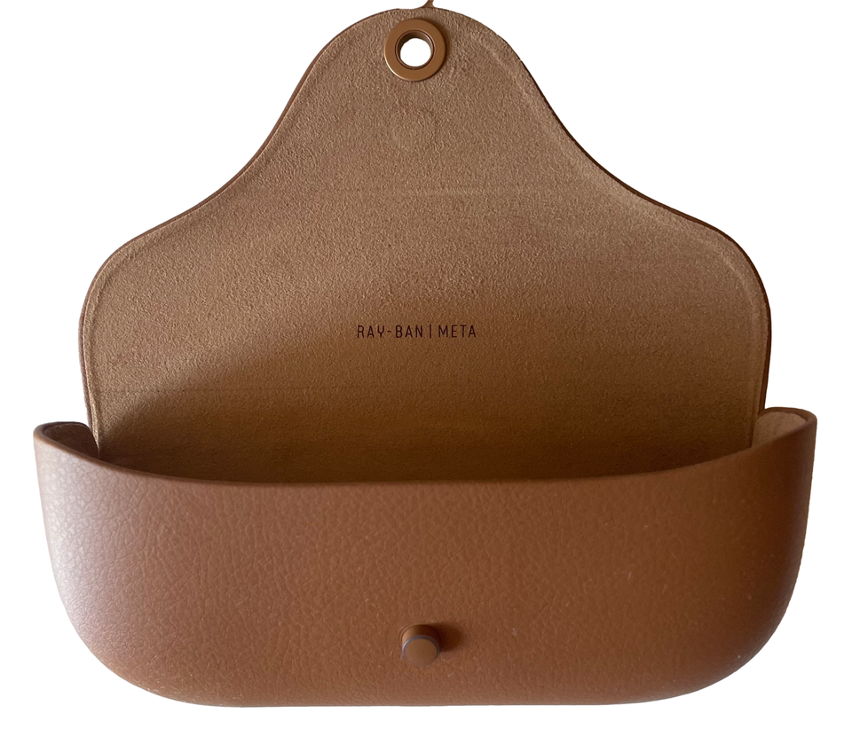 RAY-BAN Meta Charging Case For Smart Glasses Brown Leather Brand New ...