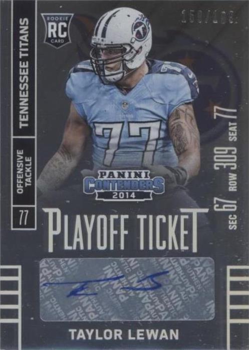 2014 Panini Contenders - Taylor Lewan #177 Playoff Ticket Sec Row Seat ...