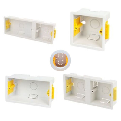 1 2 Gang Dry Lining Plasterboard Pattress Back Boxes 1G 2G Dual 2G+1G ...