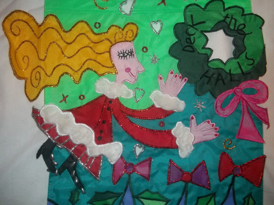 NEW TOLAND KAREN ROSSI "DECK THE HALLS" CHRISTMAS HOLIDAY GARDEN FLAG ...