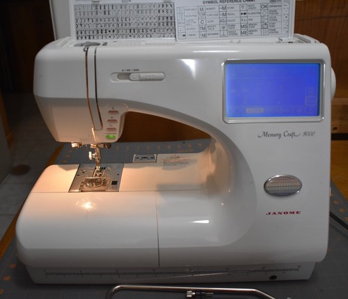 Janome Memory Craft 9000 Sewing Machine with Customizer 2000 Blank Card ...