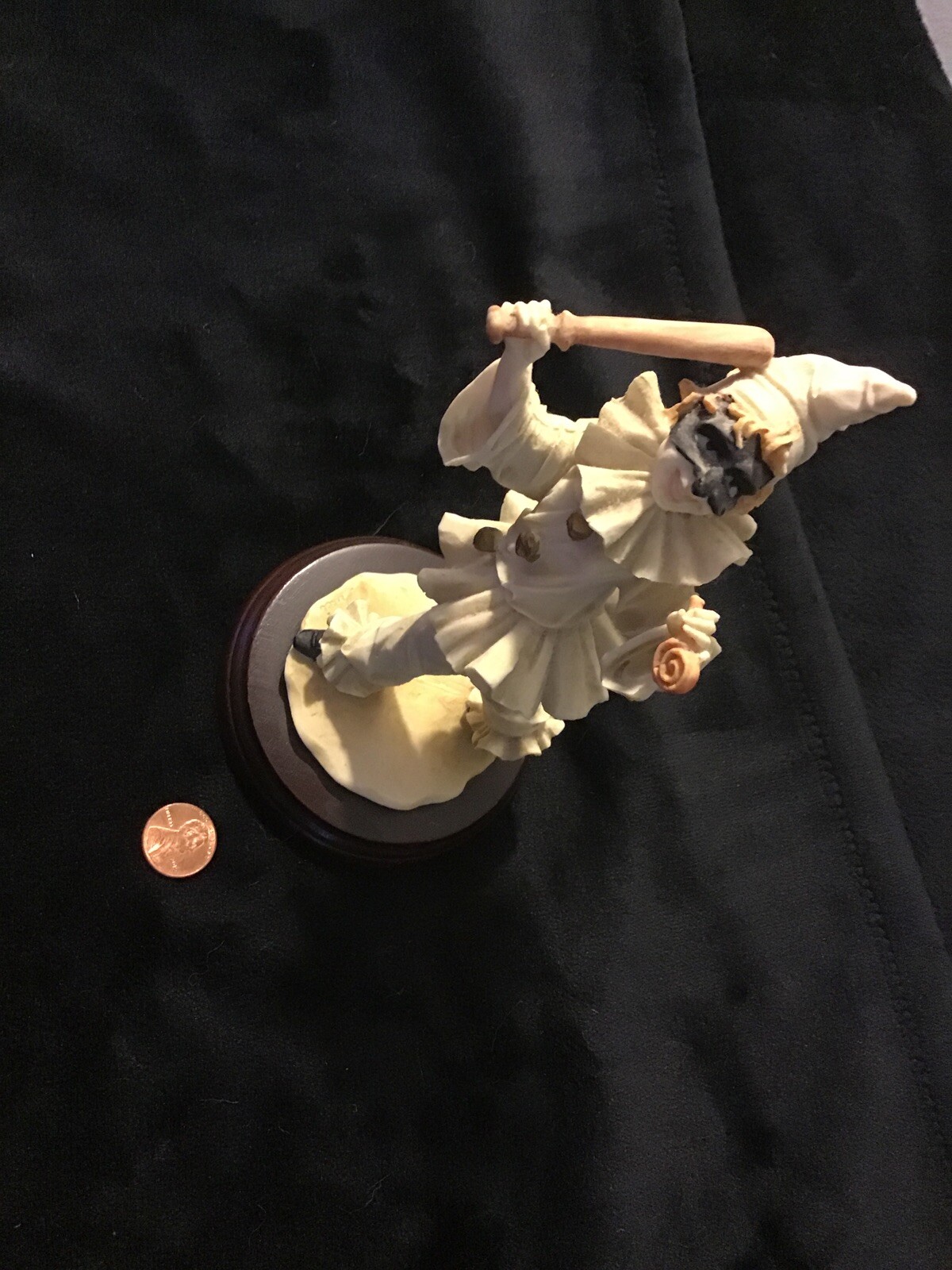 1985 ARNART: CLOWN PUCCI figurine statuette with wooden brick 8” | eBay