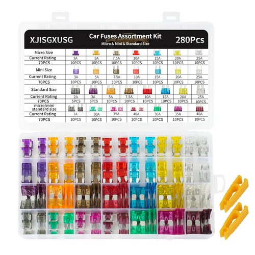 280 Pcs Fuses Kit Micro & Mini & Standard,(2A/3A/5A/7.5A/10A/15A/20A ...