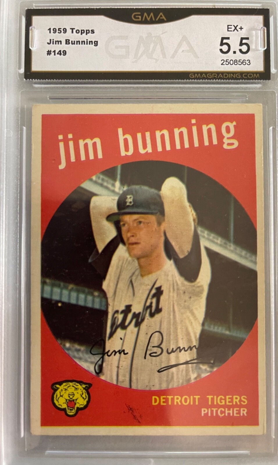 Jim Bunning / 1959 Topps Baseball / #149 / Detroit Tigers / GMA 5.5 Ex+ ...