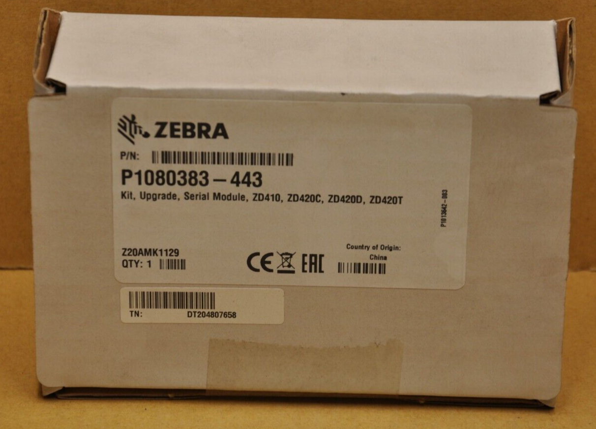 Zebra P1080383-443 Kit, Upgrade, Serial Module, ZD410, ZD420C, ZD420D ...