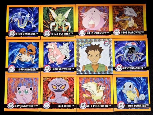 1999 Vintage Pokemon Series 1 Artbox Stickers - Lot of 12 Different w ...