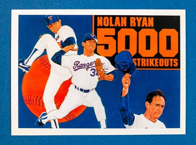 Nolan Ryan #34 (1990 Upper Deck) 5000 Strike Outs, Texas Rangers, HOF ...