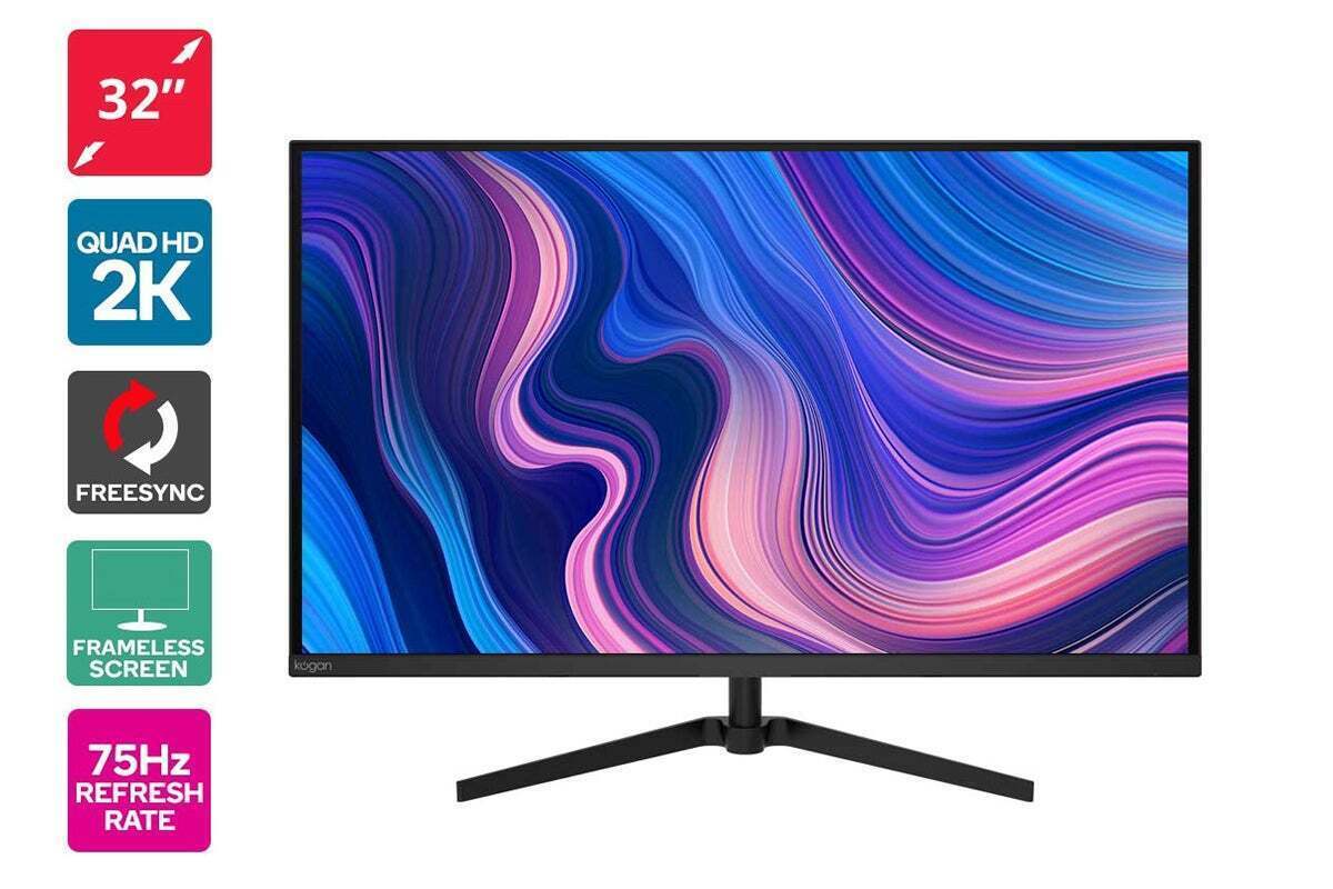 Kogan 32" QHD 75Hz FreeSync IPS Monitor 2560 x 1440 - Black ...
