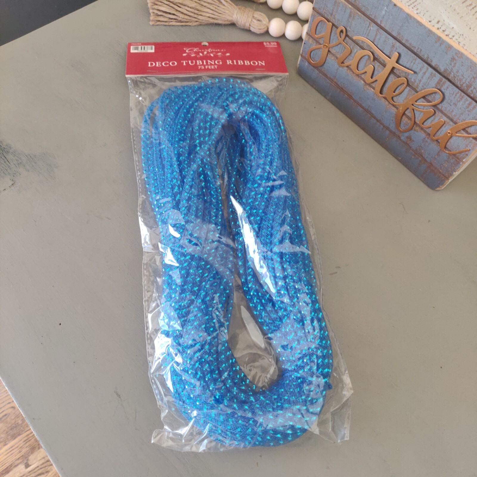 Blue Deco Mesh Tubing/Ribbon 75 Ft - New In Package | eBay