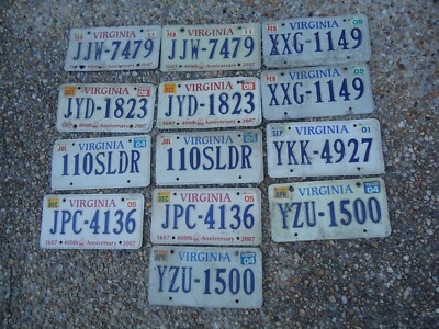 vintage - modern VA virginia car license plate lot | eBay