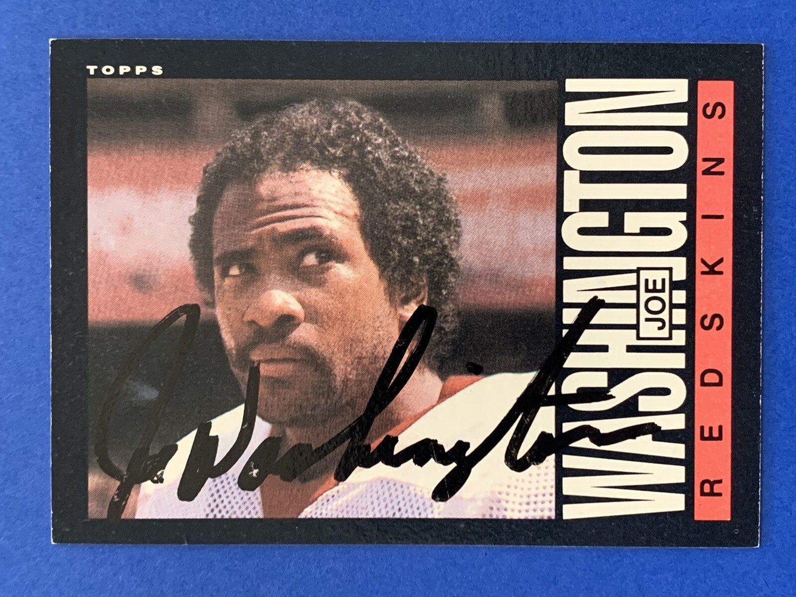 JOE WASHINGTON (CF HOF) Signed 1985 Topps Skins Oklahoma Sooners ...