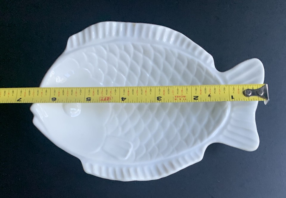 Vintage Japan OMC Fish Trinket Dish Pottery Bowl White 5”X7” | eBay