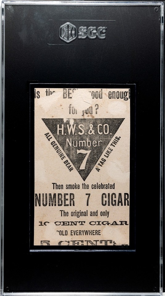 1889 N526 No. 7 Cigars Baseball Card - JB Ray SGC Auth TOUGHEST CARD IN ...