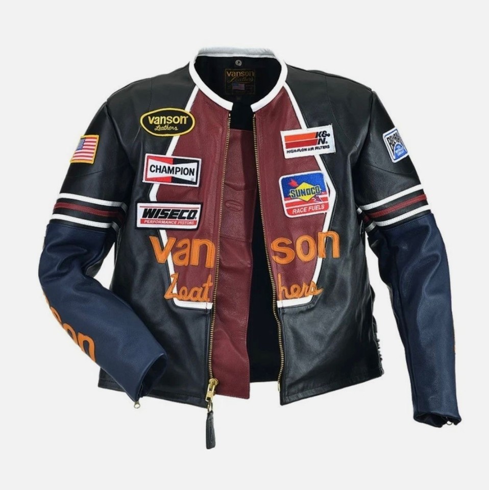 Vanson One Star Black & Red Leather Motorcycle Racing Jacket | eBay