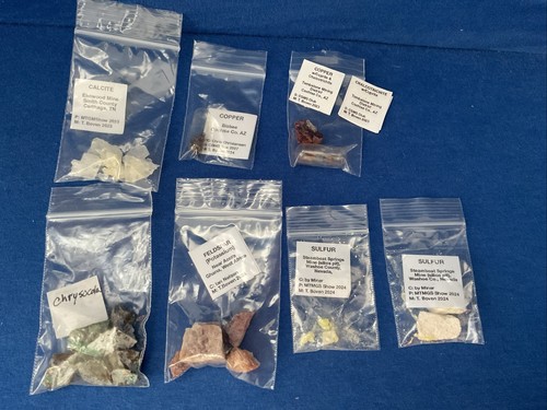 Micromount Mineral Collection: Calcite, Feldspar, Chrysocola, Copper ...