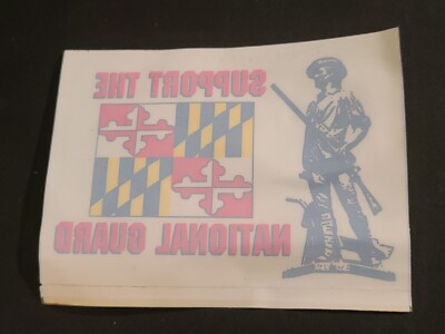 Vintage 3-1/2" X 4-1/2" Maryland ARMY NATIONAL GUARD Window Cling ...