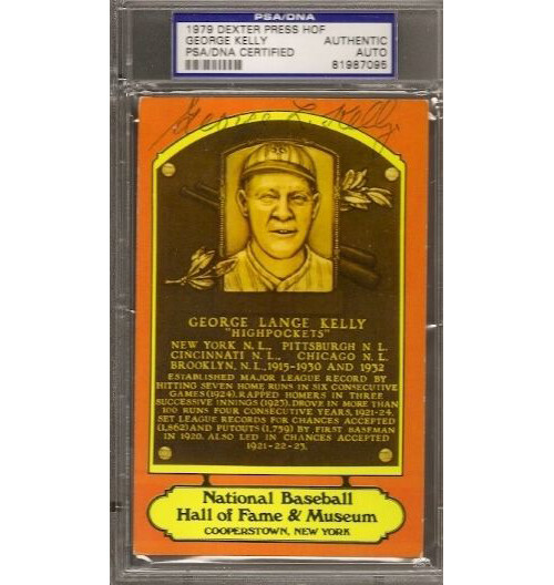 George Kelly Signed Dexter Press HOF Postcard - PSA DNA | eBay