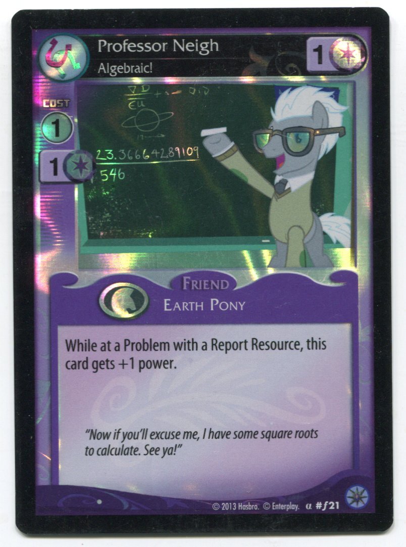 My Little Pony Professor Neigh -Algebraic! #f21 Foil Card MLP TCG ...