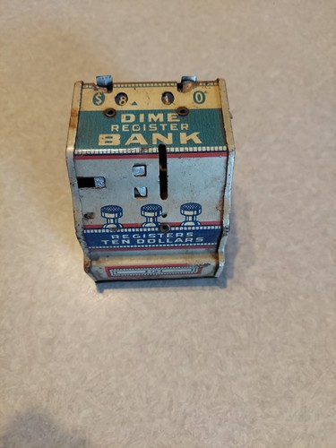 Vintage Dime Register Metal Toy Bank J.Chein Made In USA $10 | eBay