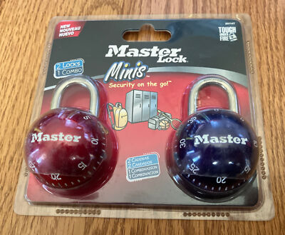 Two Master Locks One Combination Locks Mini Sports Red & Purple Ball ...