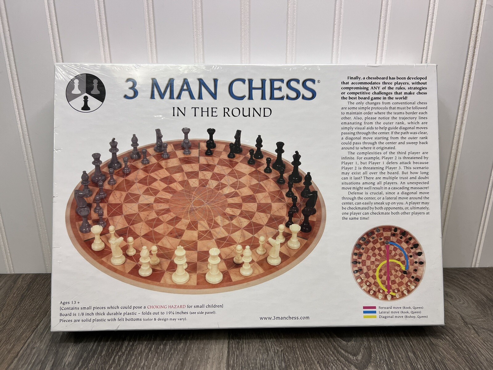 3 Man Chess In The Round Circular 48 Pieces Game Sealed New | eBay