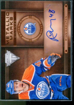 2013-14 Panini Titanium Metallic Marks #MM51 Ryan Hamilton B Autograph ...