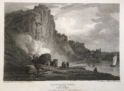 1806 Antique Print; St Vincent's Rocks, Clifton, Bristol after ...