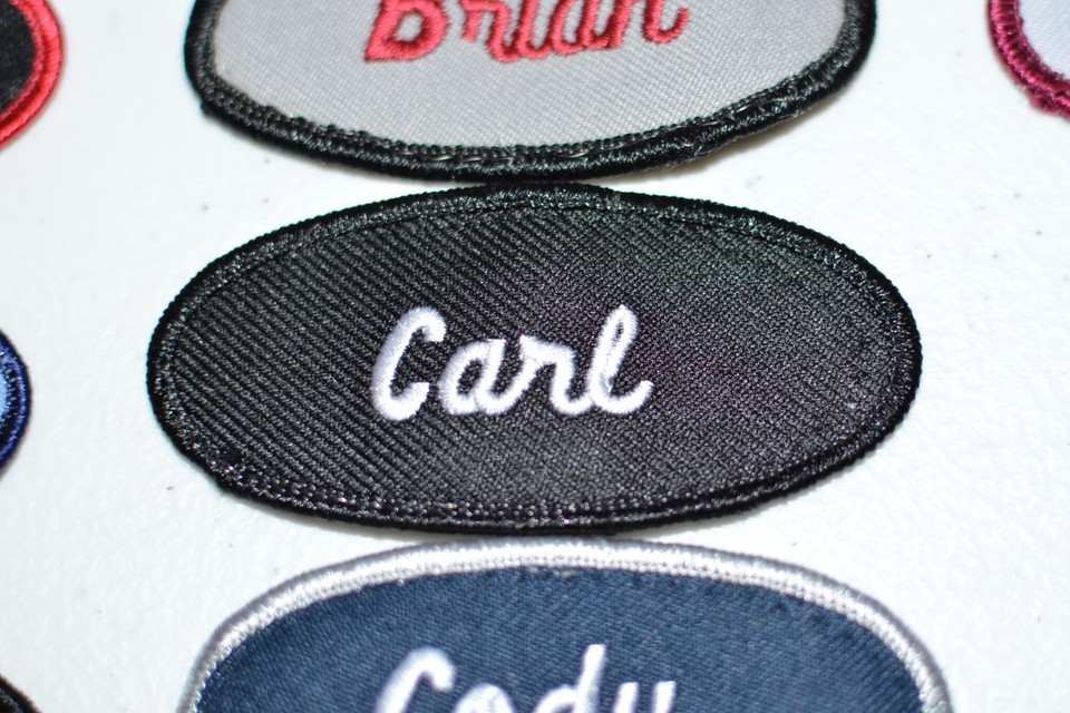 Embroidered Vintage Name Tag Patch Sew-on for Work Shirt Uniform ...