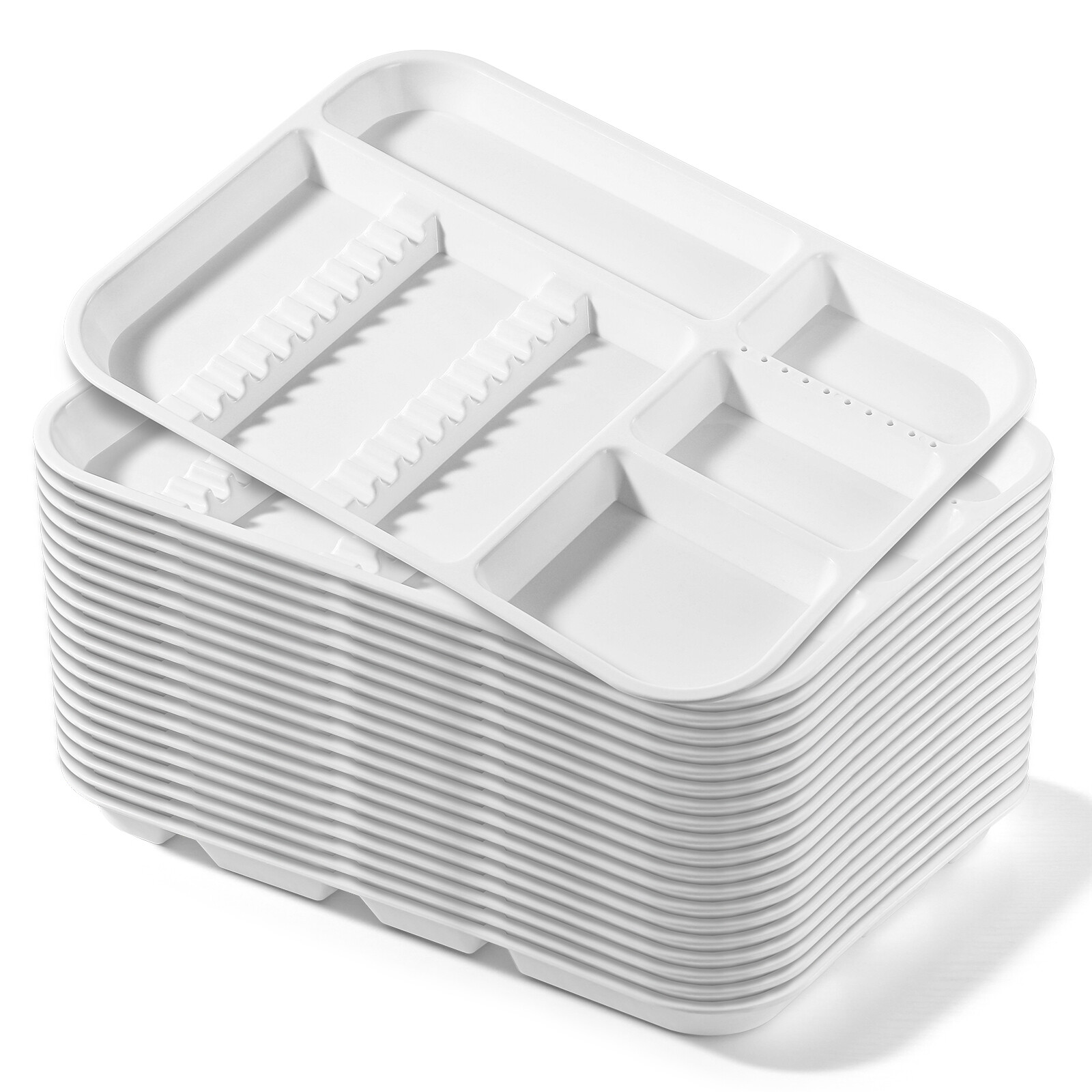 JMU Dental Divided Tray Autoclave Instrument Set Up Trays Plastic 13.38 ...