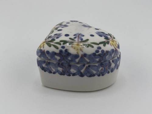 Antique Vintage Polish Pottery Heart-Shaped Trinket Box | eBay