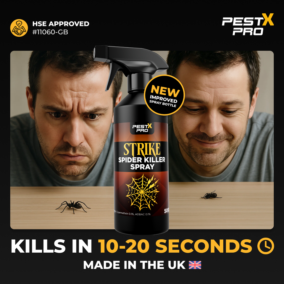 Pest-X Pro Spider Killer Spray 500ml Fast Acting Strong Repellent Non ...