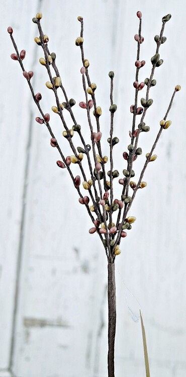 Pip Berry Picks Set of 3 Mauve Tea Stain Brown Primitive Floral Decor ...