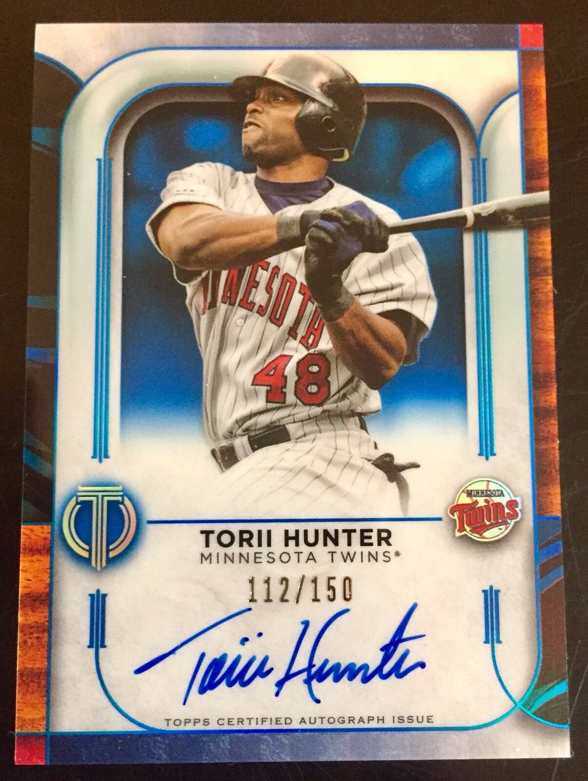 2022 Tribute #TA-TH Torii Hunter Autograph Blue 112/150 Twins HOF | eBay