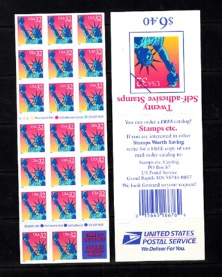 USA BOOKLET SC# 3122a LIBERTY $0.32c BOOKLET OF 20 S.A. MNH - PL# V3333 ...