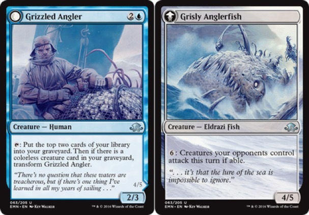 4 x Grizzled Angler / Grisly Anglerfish (063/205) - Eldritch Moon ...