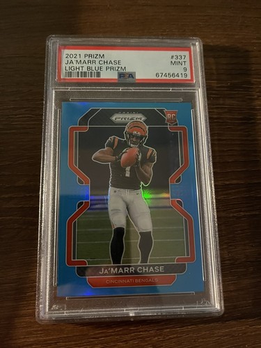 2021 Panini Prizm Light Blue Prizm Ja'Marr Chase #337 PSA 9 Rookie RC ...