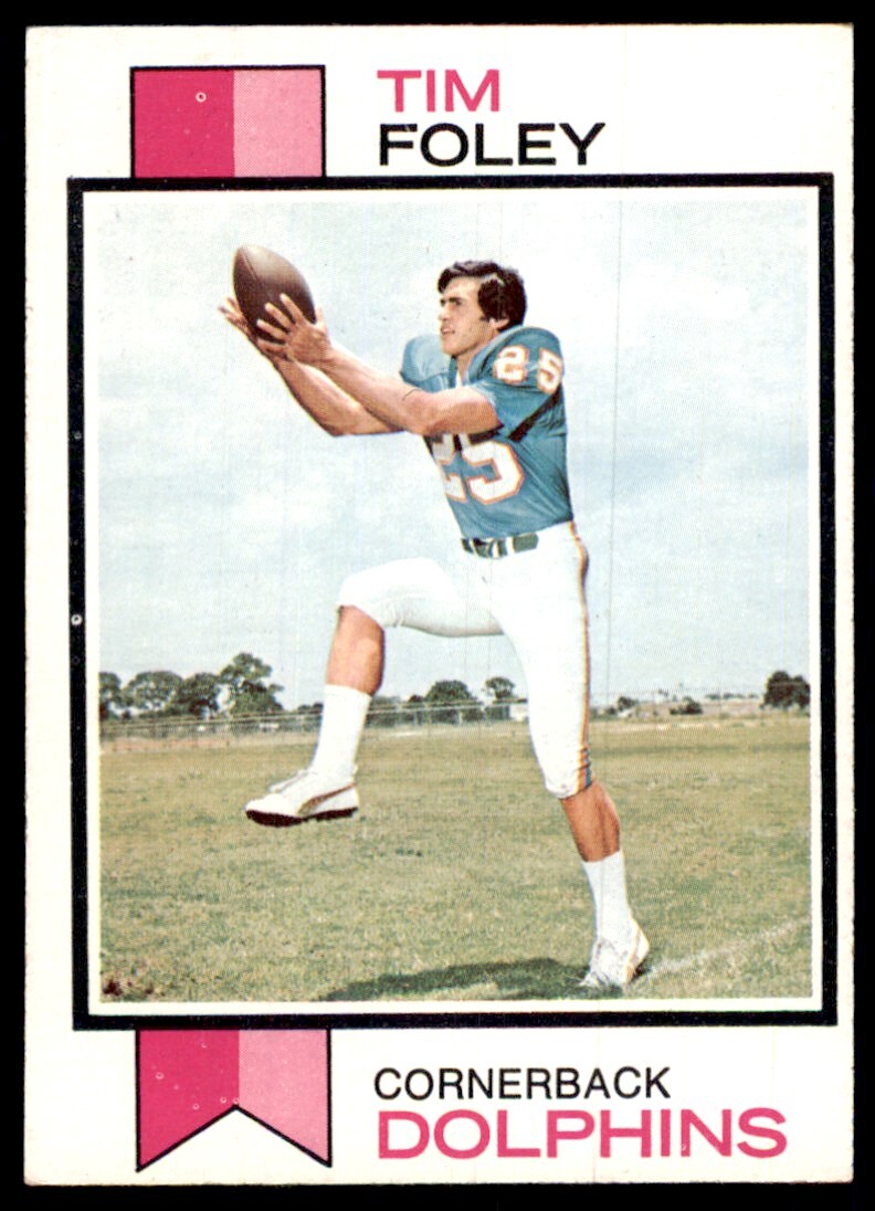 1973 Topps Football Cards Tim Foley Rookie Miami Dolphins #158 | eBay
