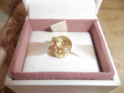 Genuine Pandora 14ct Gold-Plated Shooting Star Charm with Clear CZ ...