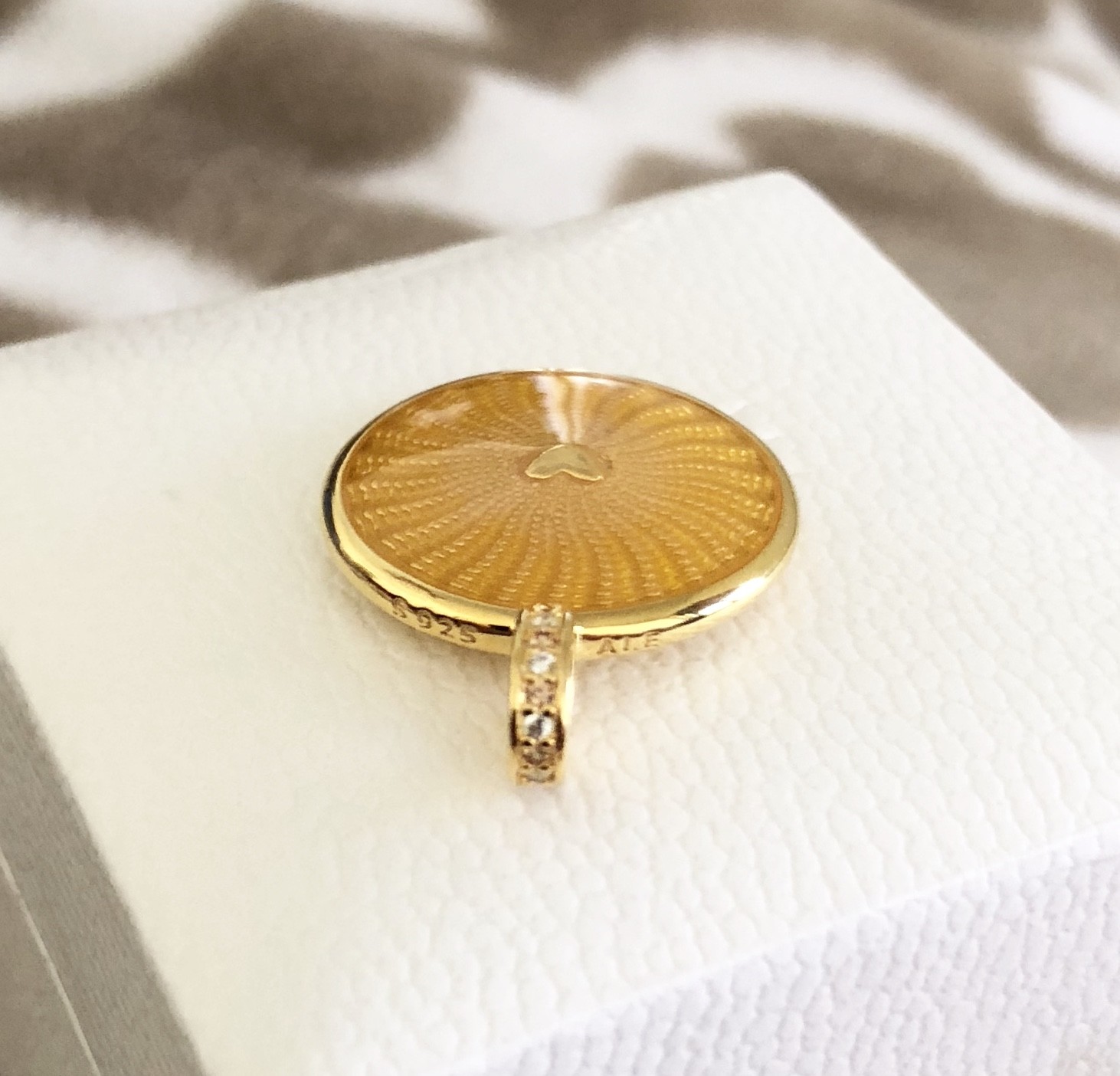 Pandora 18K Ray of Sunshine, Golden CZ Pendant 367118EN158 +Gift Box ...