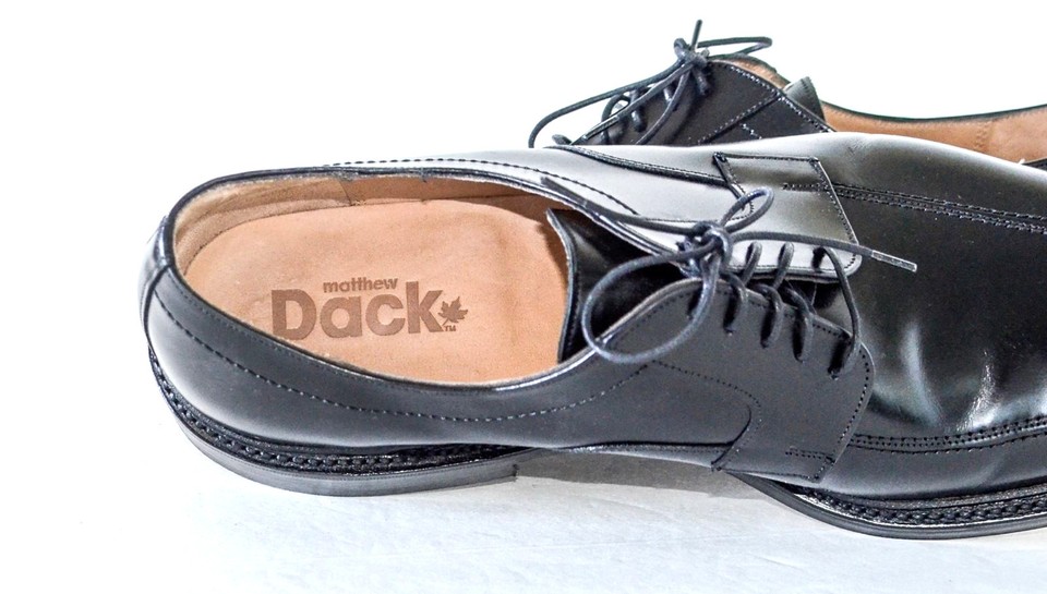 Matthew Dack Black Seneca Polished Calf Oxford Shoes Size 10 F (USA EE ...