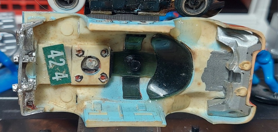 VINTAGE GOLF Porsche 917 BRASS PAN HO SLOT CAR JUNKYARD LOT FIND,RUNS ...