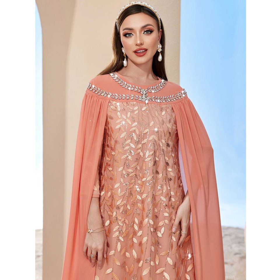 Dubai Embroidery Luxury Evening Kaftan Muslim Maxi Dress Abaya Caftan ...