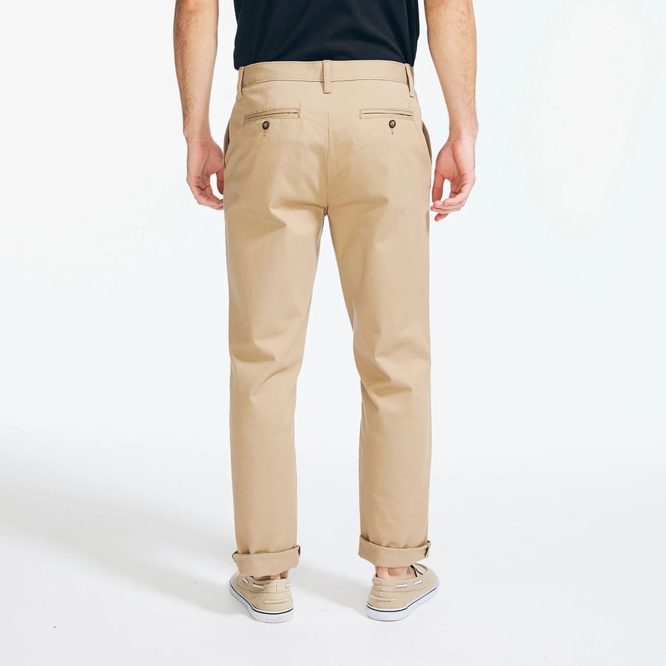Nautica Men's Wrinkle Resistant Classic Fit Straight Stretch Cotton ...