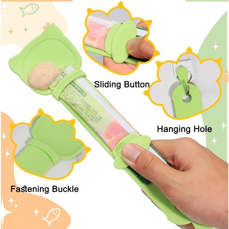 Cat Treat Spoon Squeeze Tube Dispenser for Puree Wet Food Lickable ...