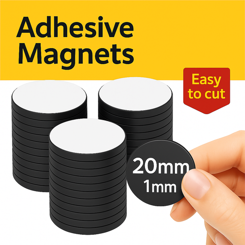 Self Adhesive Magnetic Dots Round Strong 3M Backing Craft Magnets 20mm ...