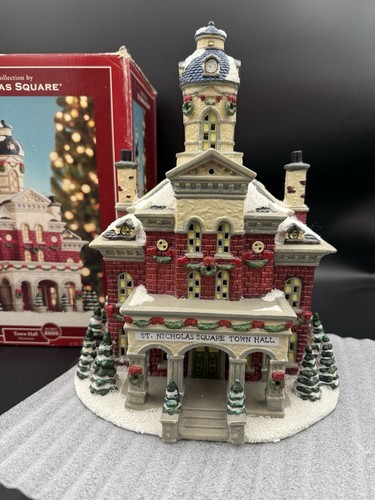 The Village Collection By St. Nicholas Square Town Hall Illuminated | eBay