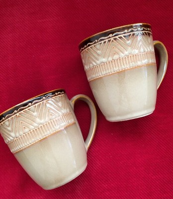 Set of 2 Noble Excellence Native Habitat Stoneware mugs Tan Brown ...